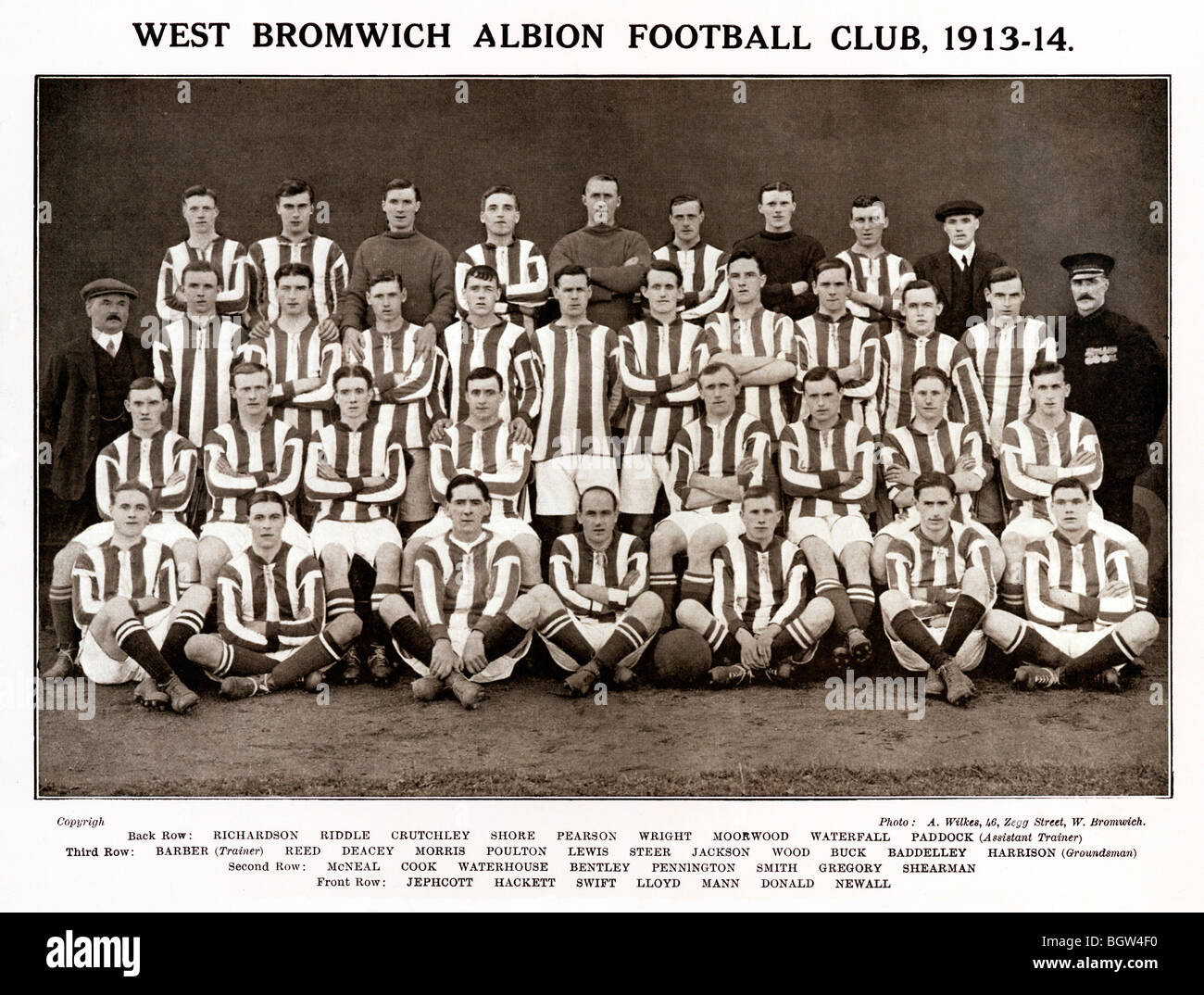 WBA 1913 team photo of the Black Country football club, West bromwich ...