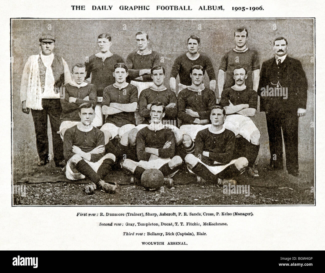 Arsenal 1905 team photograph of the Gunners at the start of the season ...