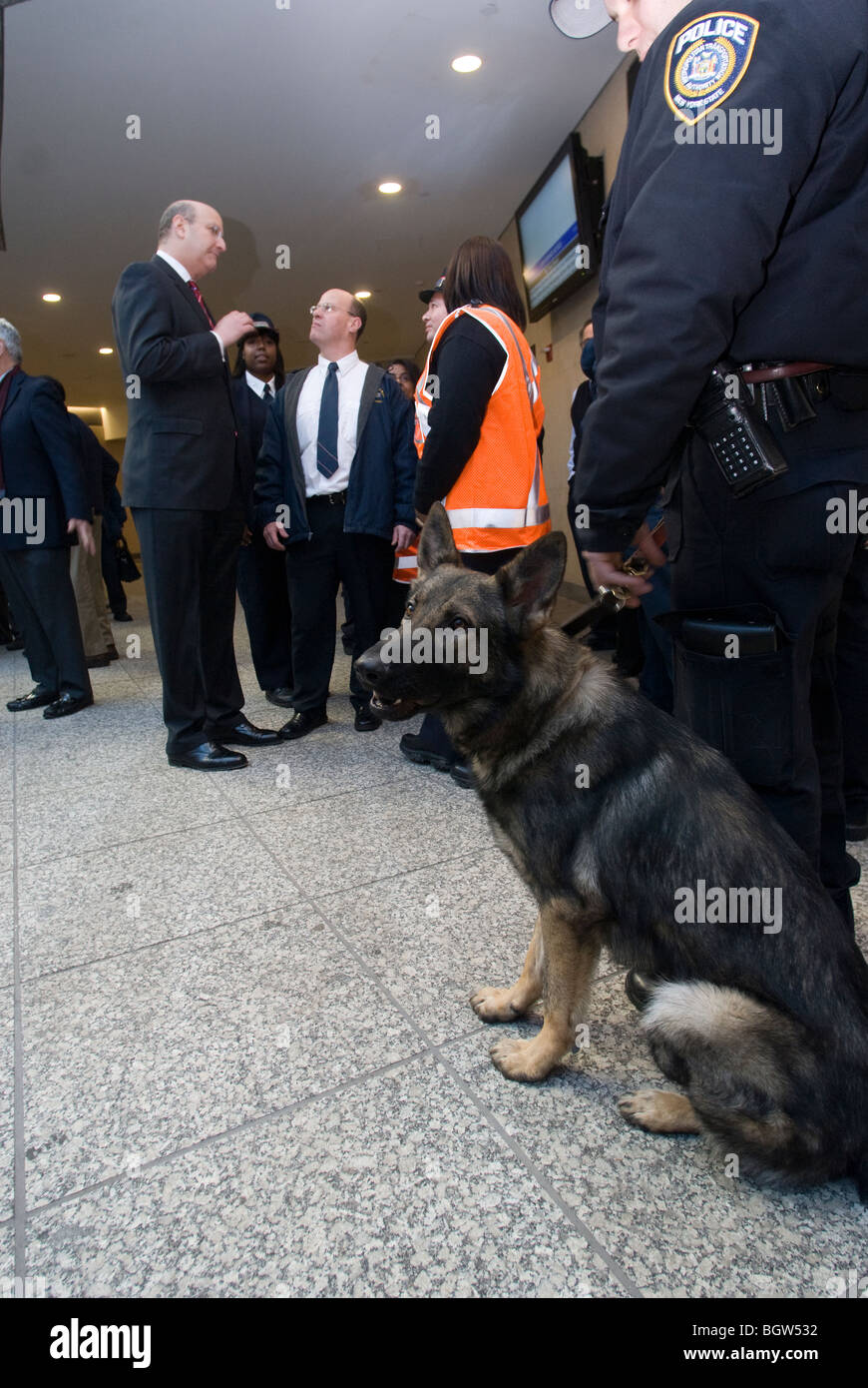 MTA Chair and CEO Jay Walder speaks to workers and police in the new ...