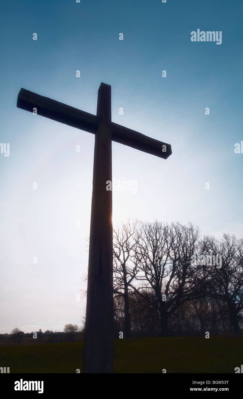 Silhouette of the cross Stock Photo - Alamy