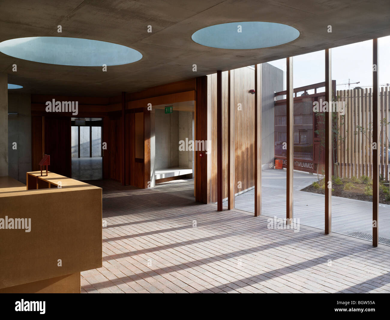 sean o'casey community centre reception with circular rooflights Stock ...