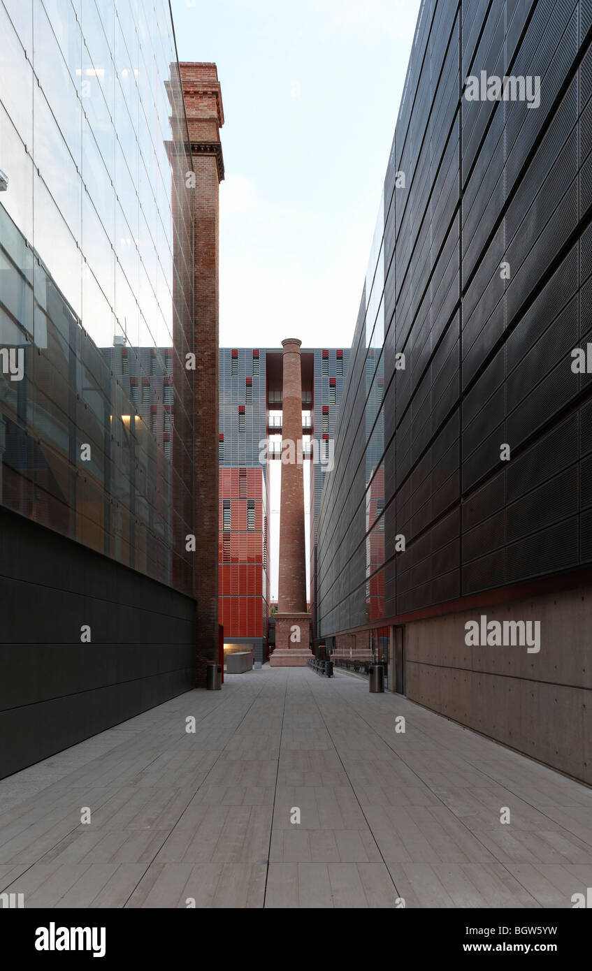 evening exterior view large square showing enormous conical brick ...