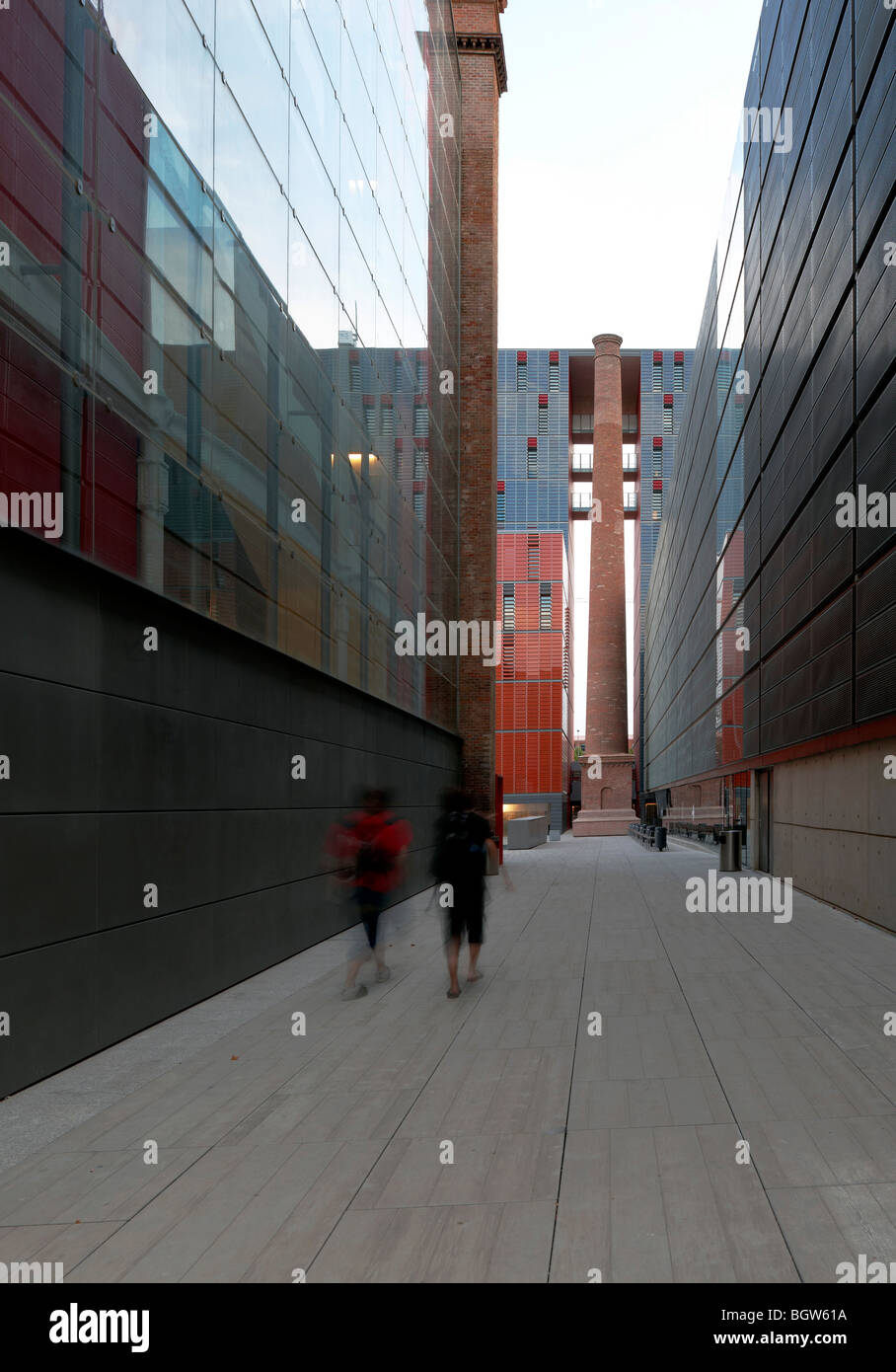 conical brick built modernist chimney and square view Stock Photo - Alamy