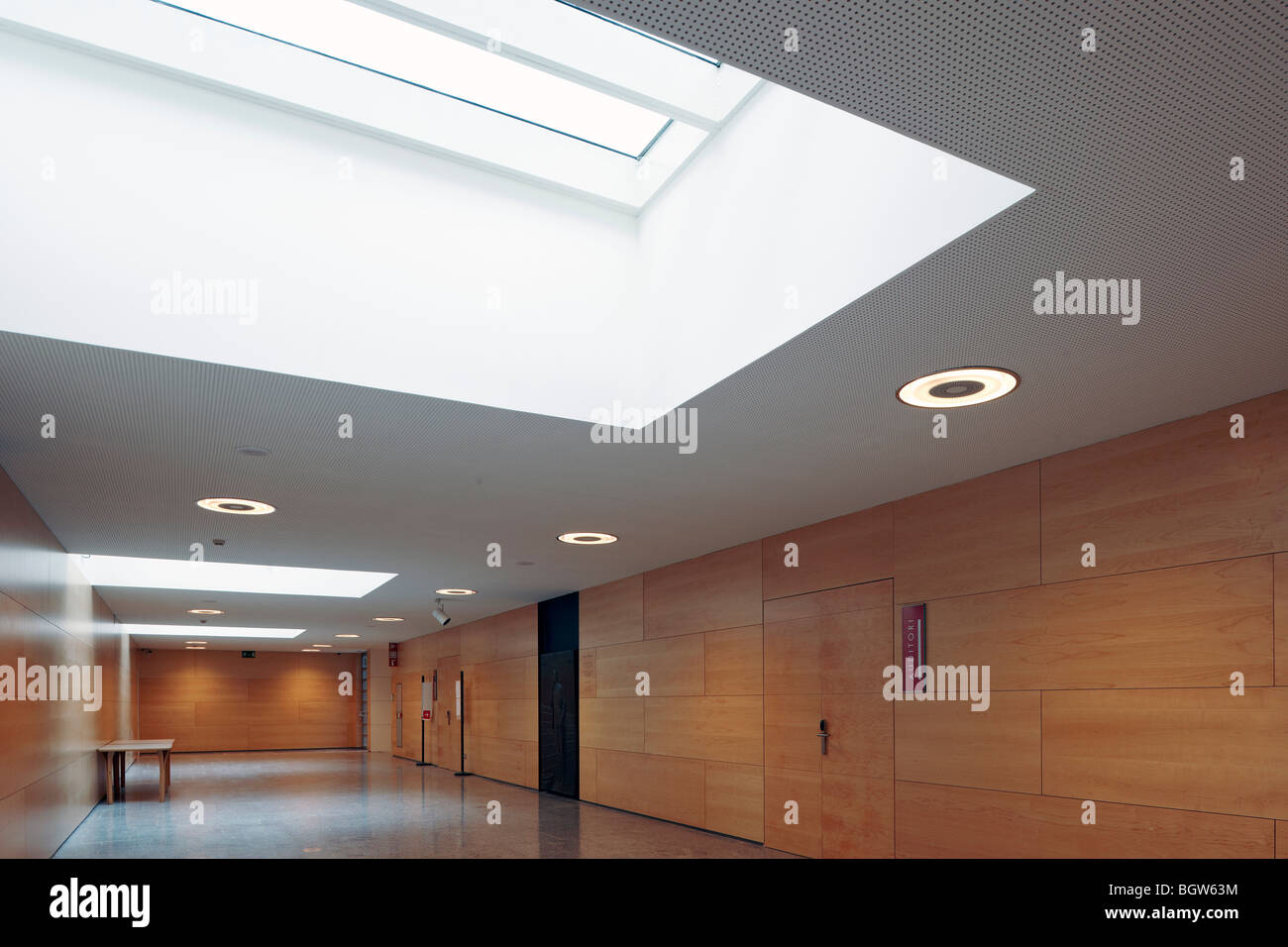 interior view of transitional corridor and access to auditorium Stock ...