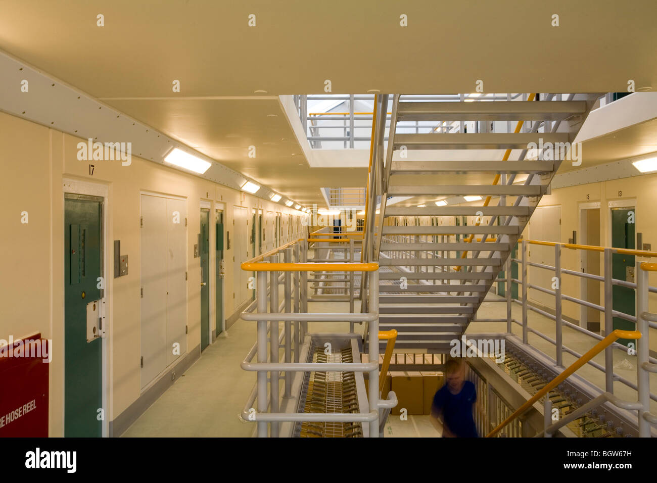 high down prison cell block interior Stock Photo - Alamy