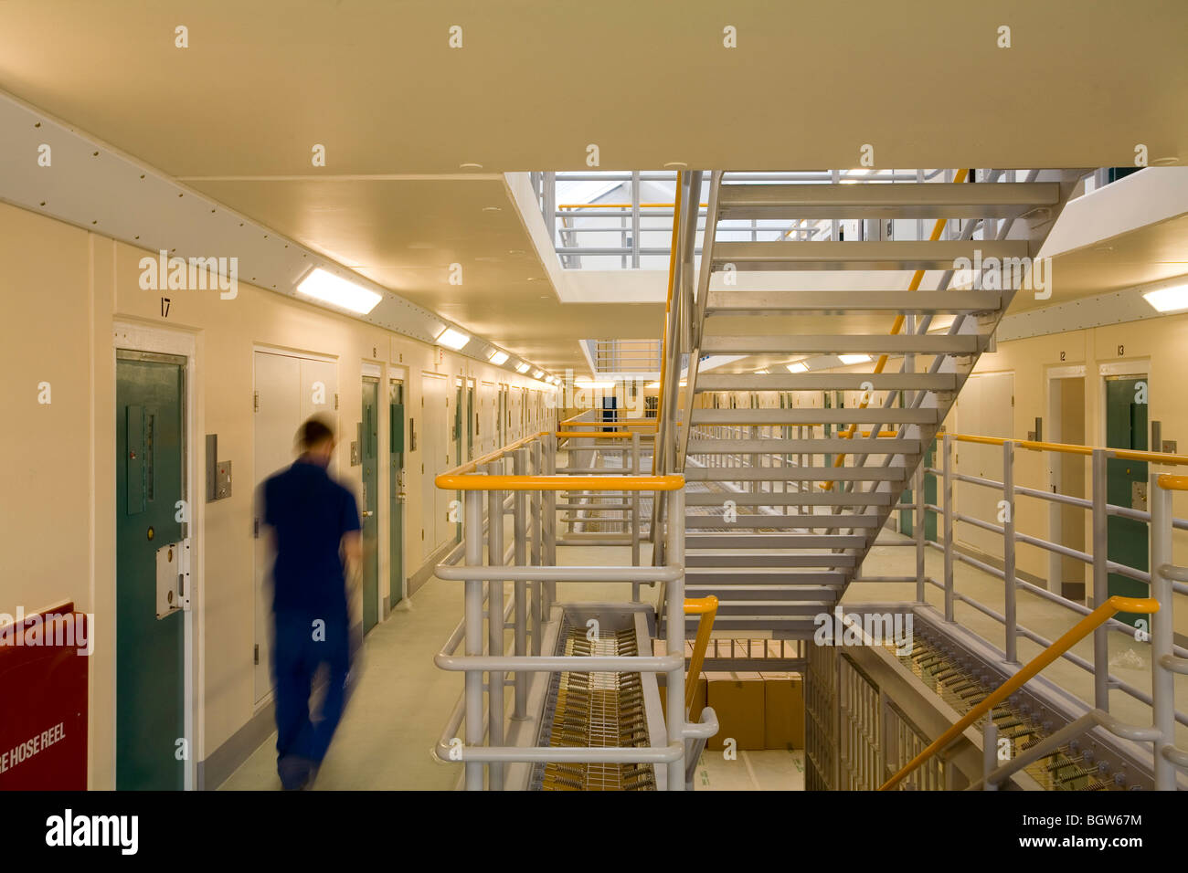 high down prison cell block interior Stock Photo - Alamy