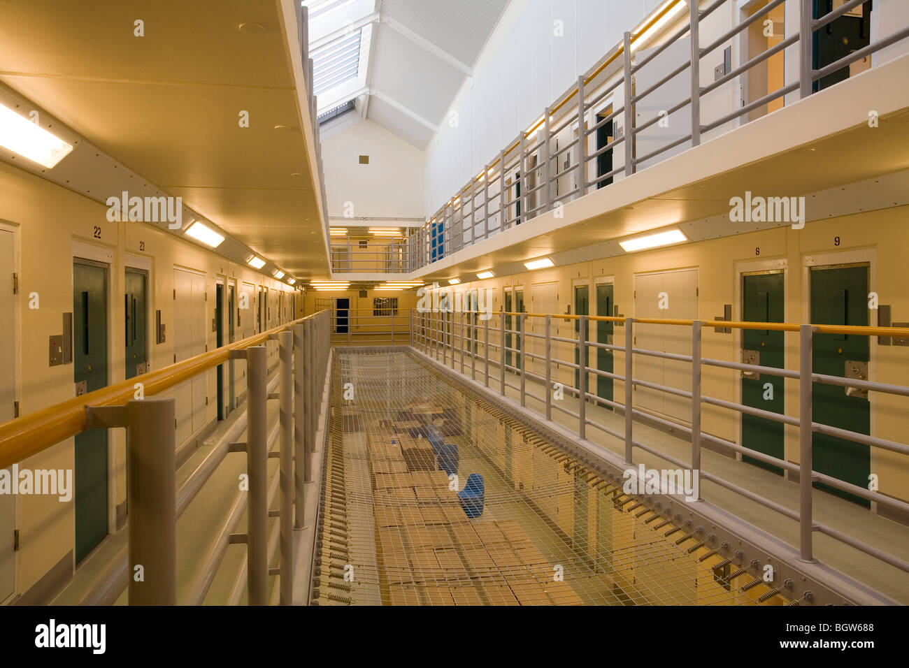 high down prison cell block interior Stock Photo - Alamy