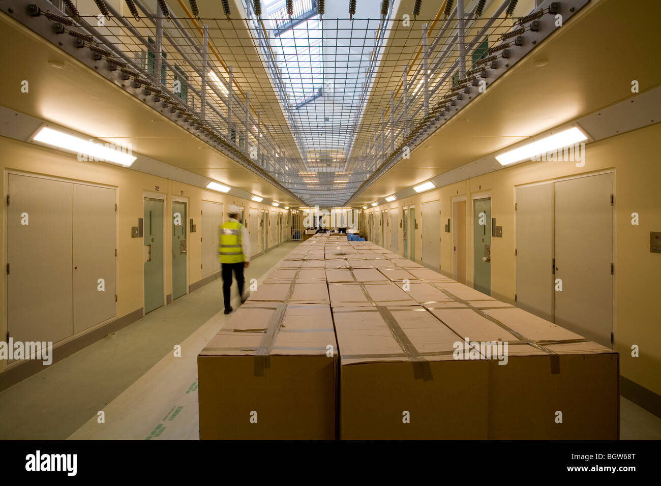 high down prison cell block interior Stock Photo - Alamy