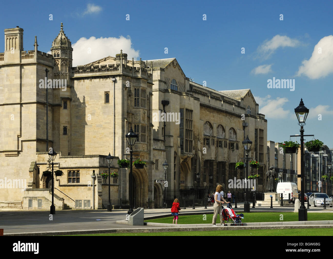 A view of the ancient gatehouse and 20th century Library in central ...