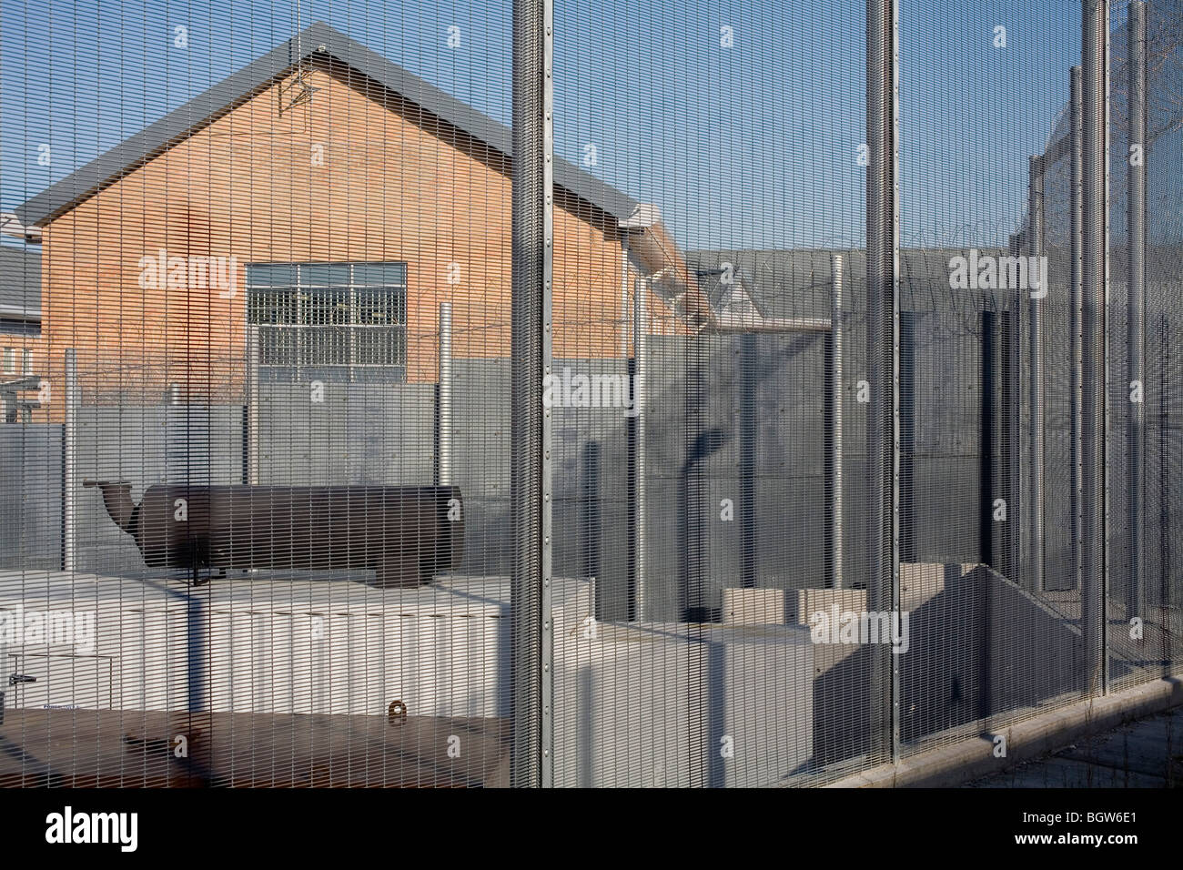 high down prison new cell block Stock Photo - Alamy