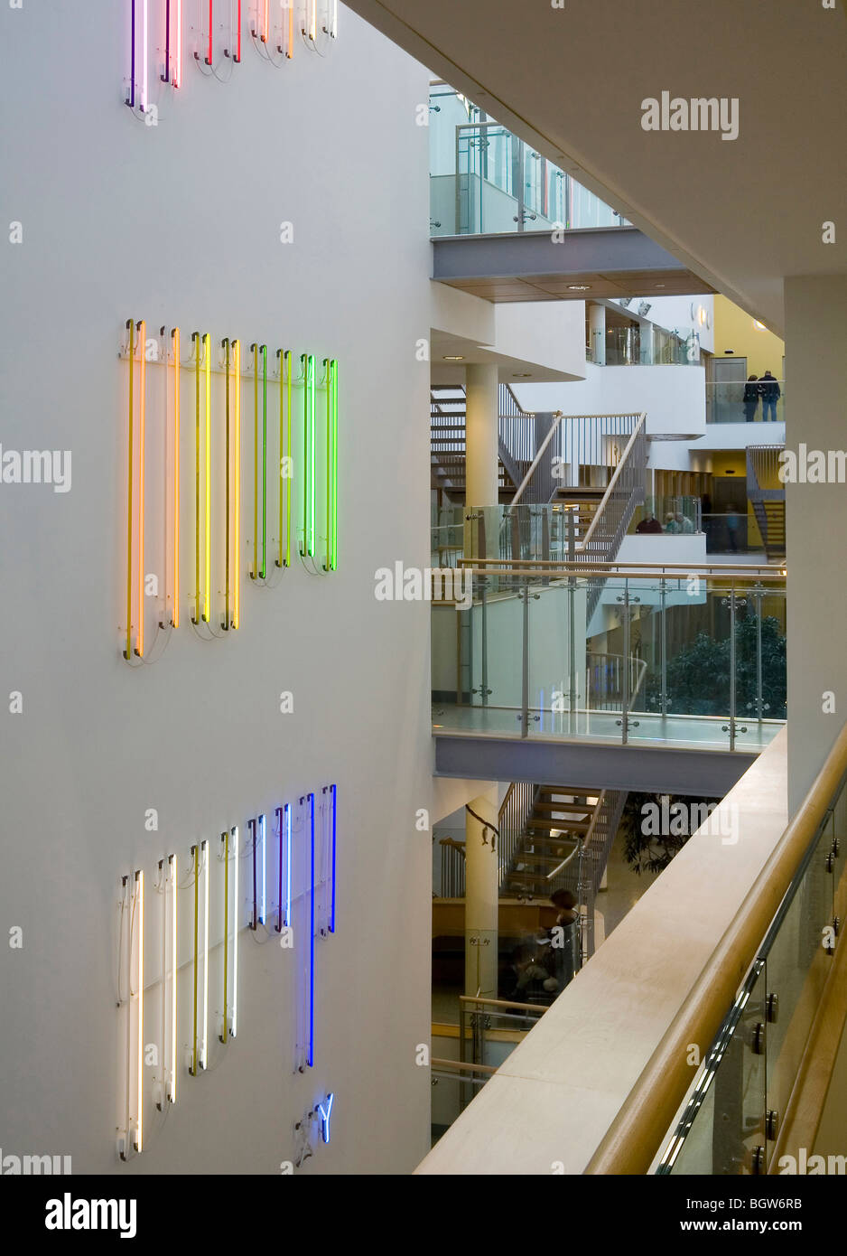 holywood arches health centre atrium and neon sculpture Stock Photo - Alamy