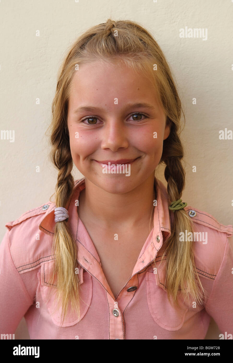 Portrait of a girl with braids Stock Photo - Alamy