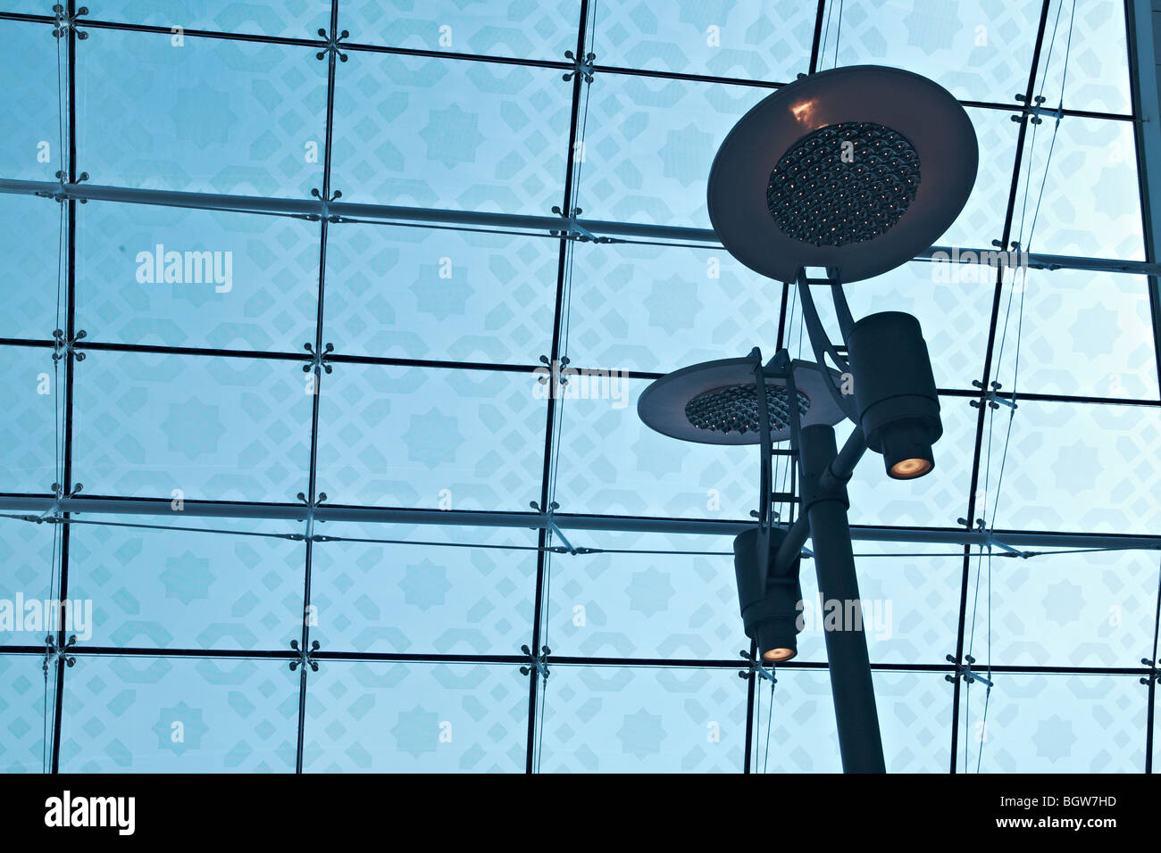 Lighting system at the new Terminal 3 of the Dubai Airport Stock Photo ...