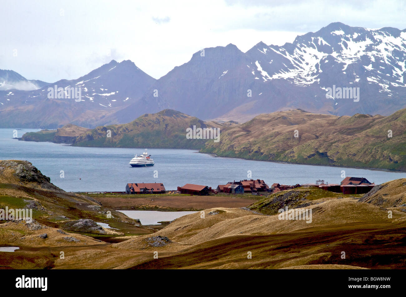 Clelia II anchored at Stromness whaling station, South Georgia Ialand ...
