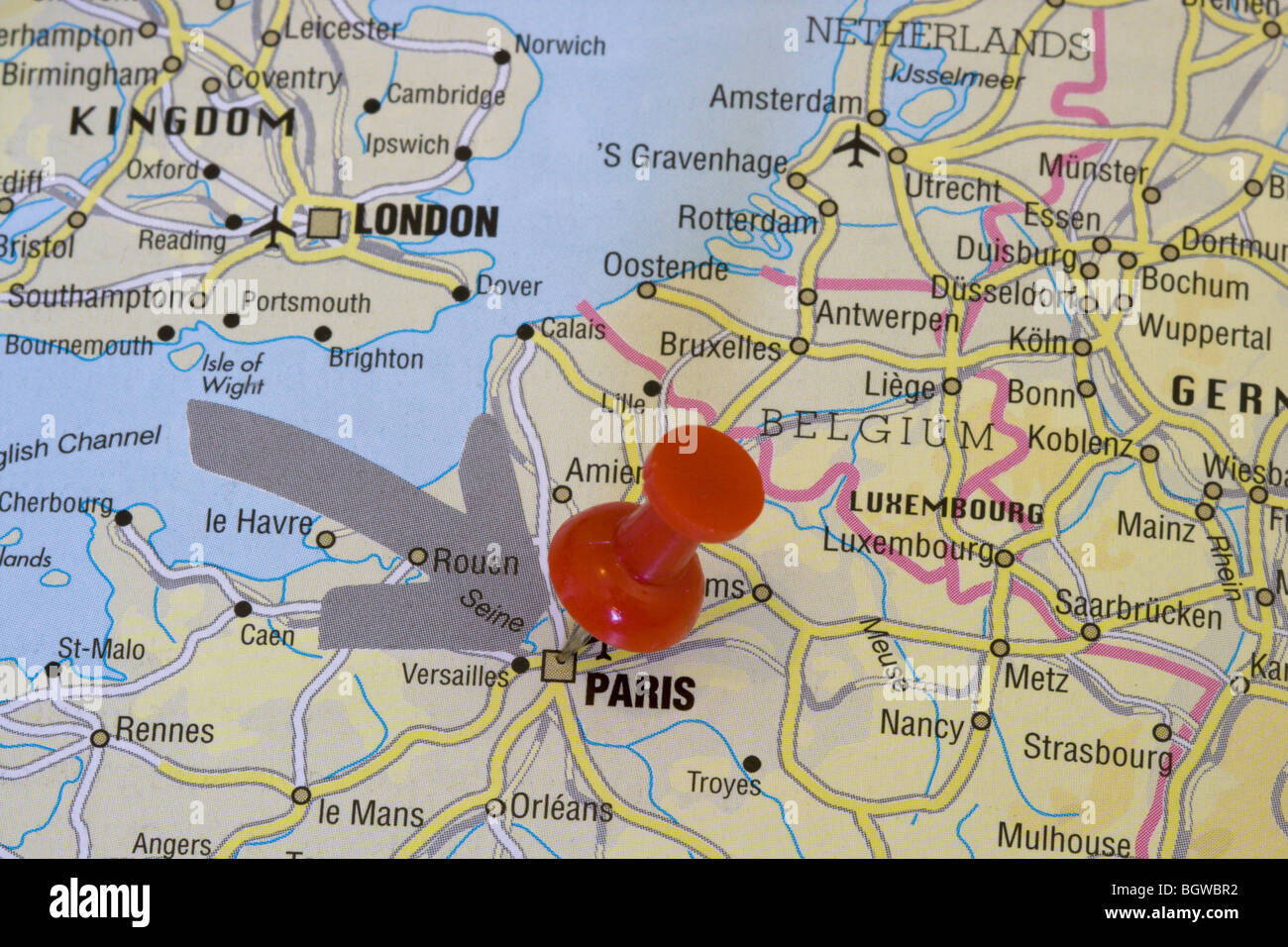 Paris on map hi-res stock photography and images - Alamy