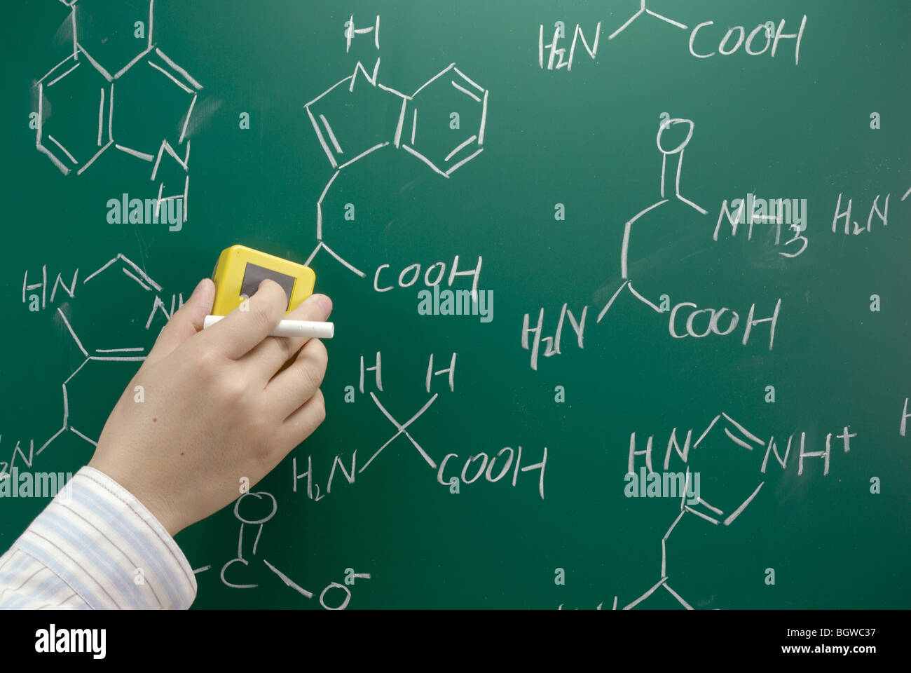 Hand Erasing the Chalkboard Stock Photo - Alamy