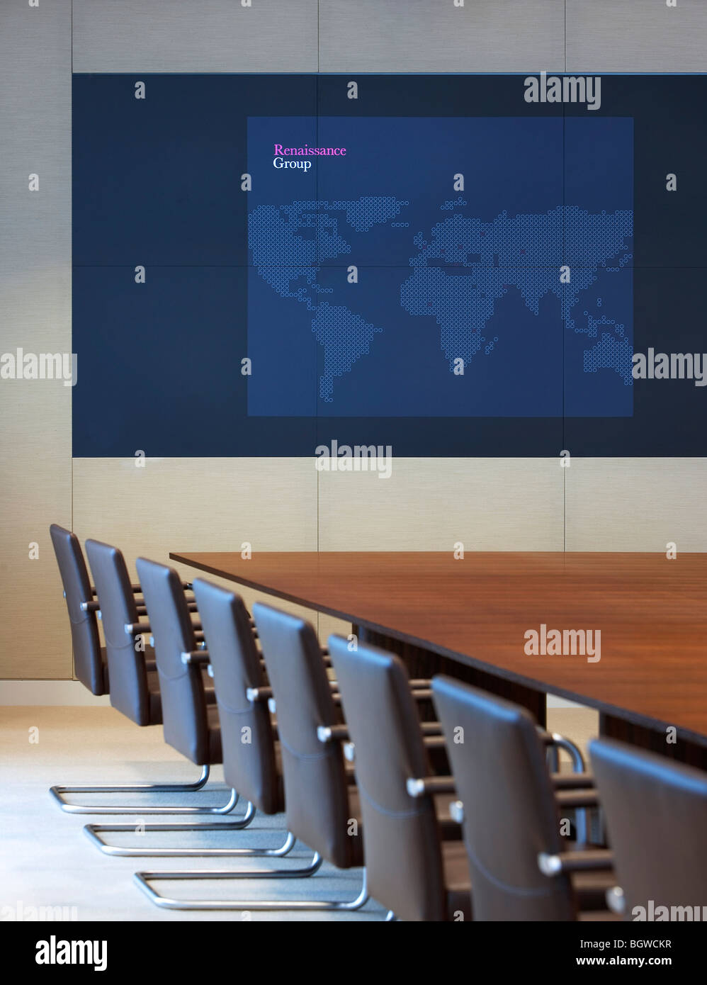 rencap offices moscow, boardroom table and screen Stock Photo - Alamy