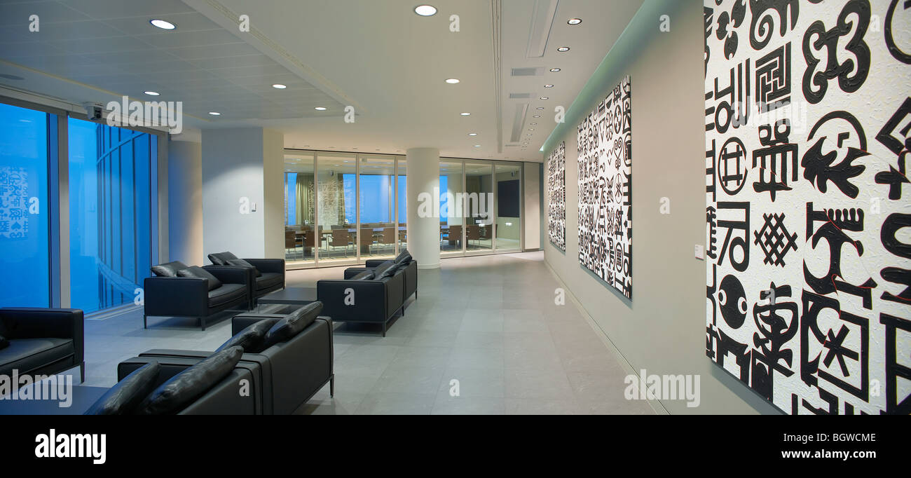 rencap offices moscow, seating area with pictures on wall Stock Photo ...