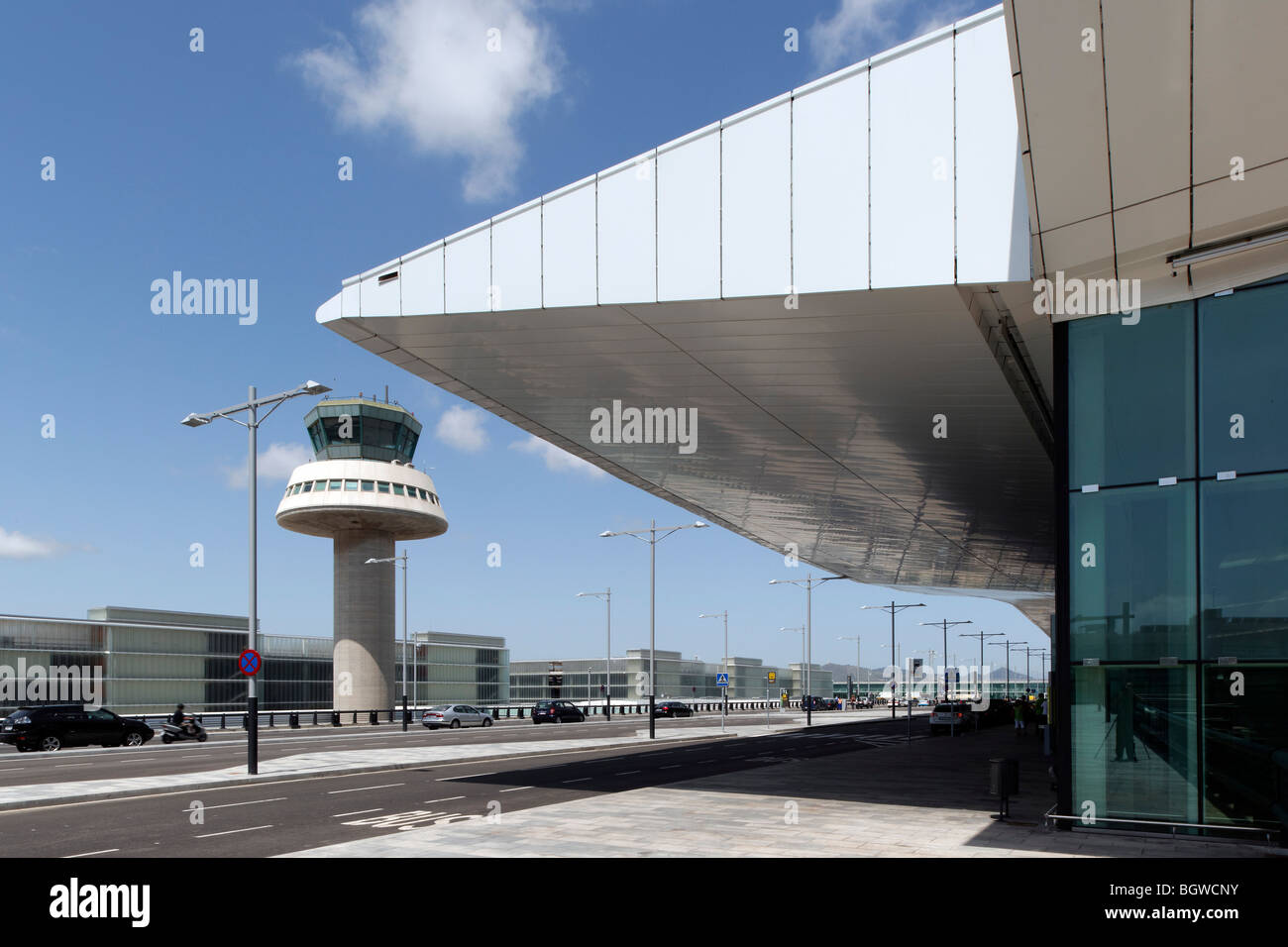 general exterior afternoon view of main terminal building showing glass ...