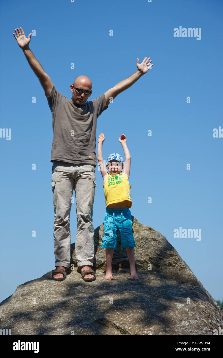 Father child standing on mountain hi-res stock photography and images ...