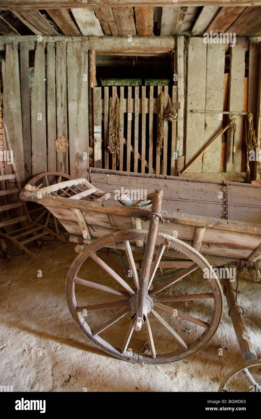 old wooden carriage in 10er house in Loisium Stock Photo - Alamy