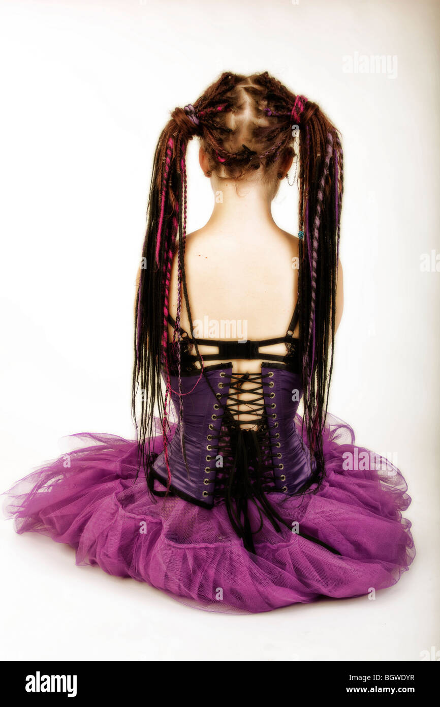 girl with plaits, from behind Stock Photo - Alamy