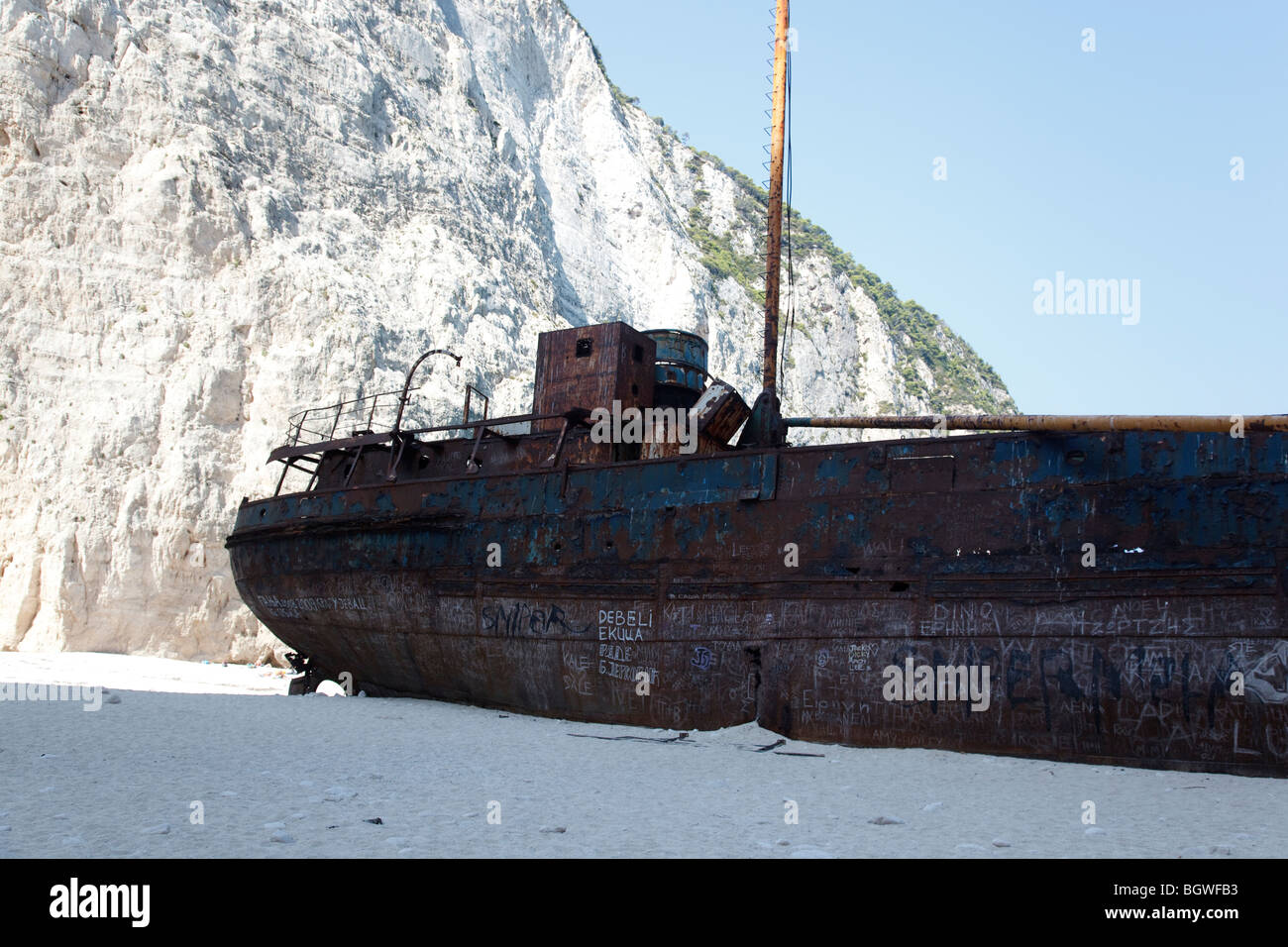 ship Panagiótis on Ship Wreck Beach Stock Photo - Alamy