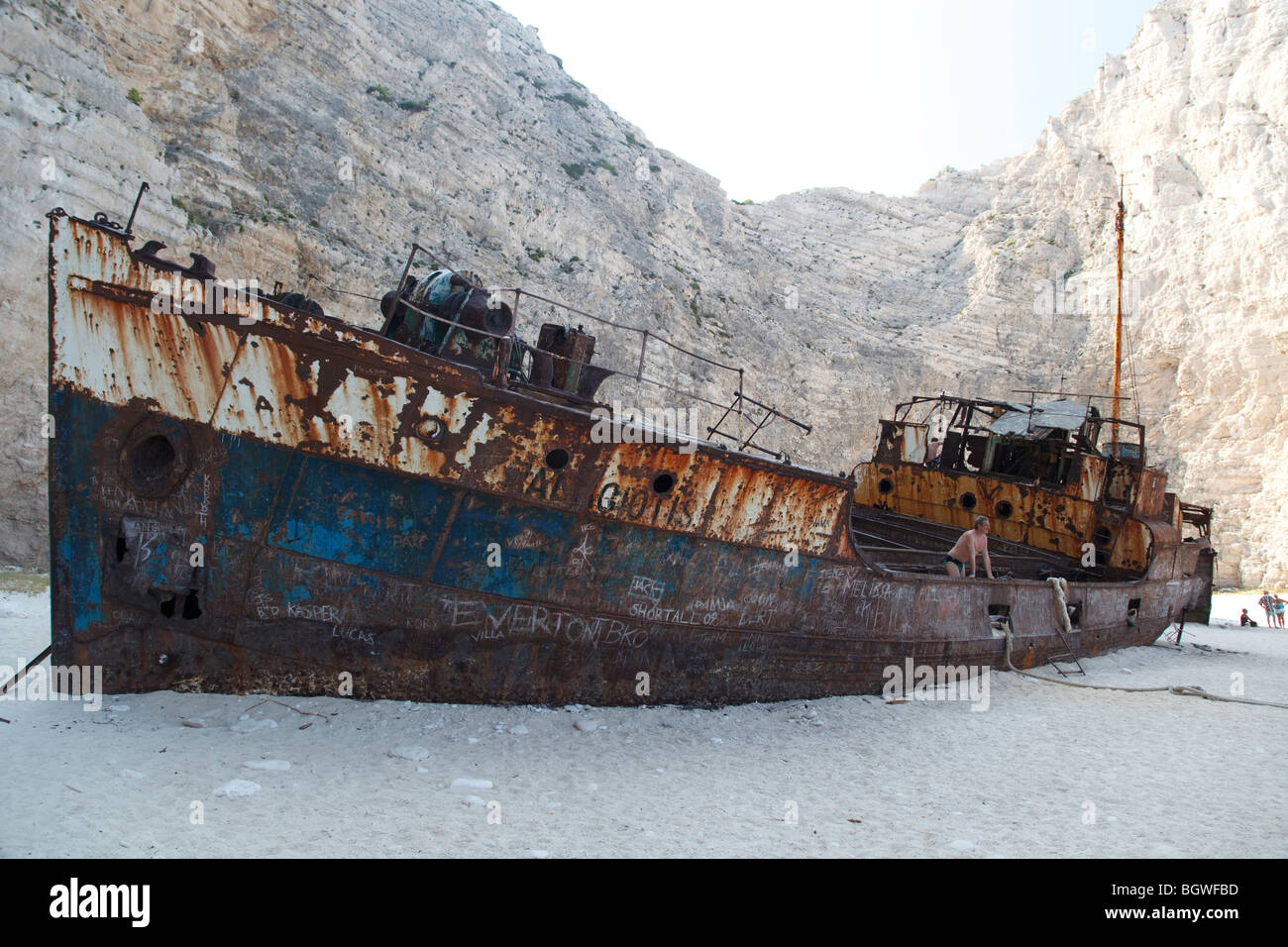 ship Panagiótis on Ship Wreck Beach Stock Photo - Alamy