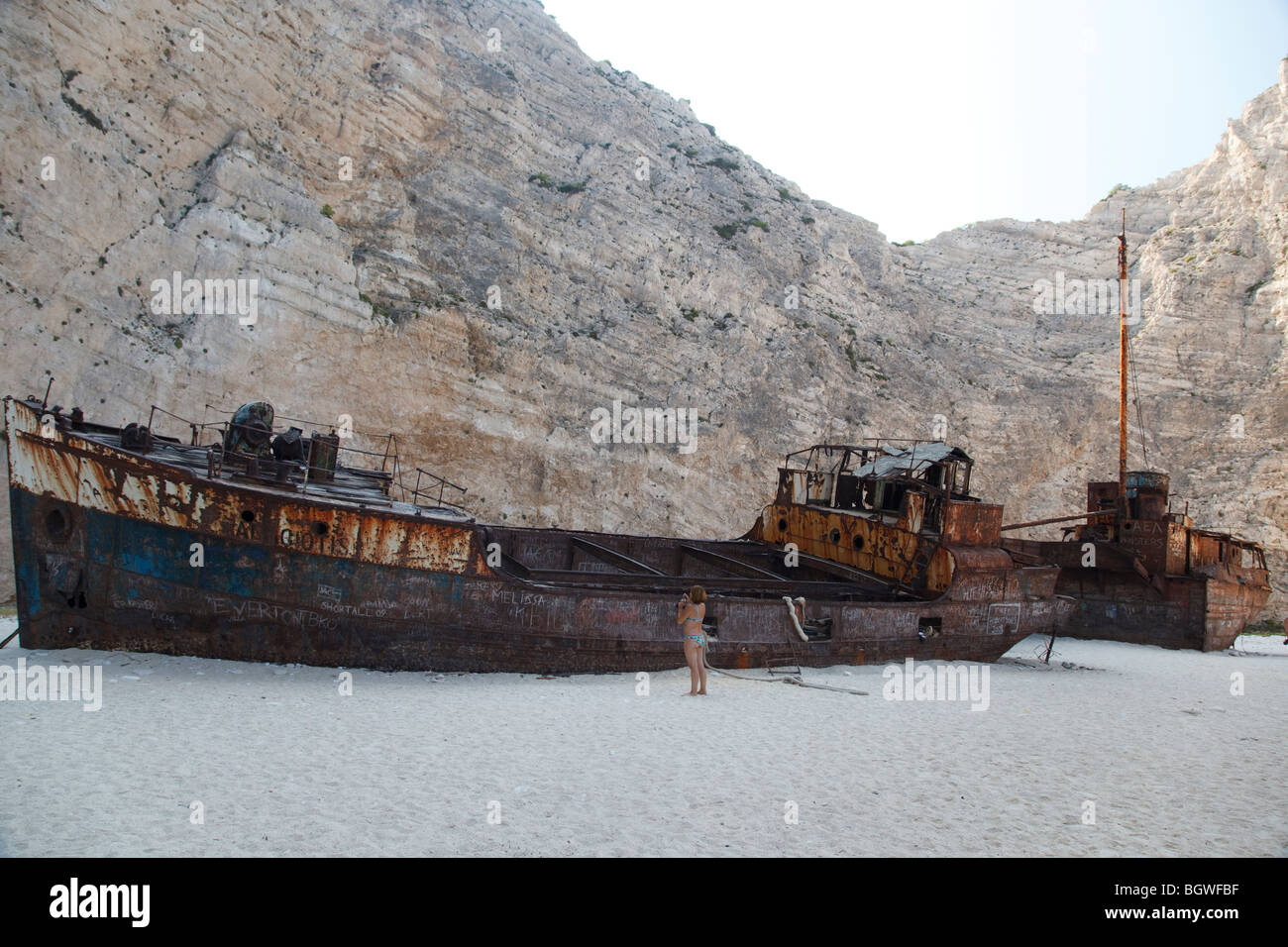 ship Panagiótis on Ship Wreck Beach Stock Photo - Alamy
