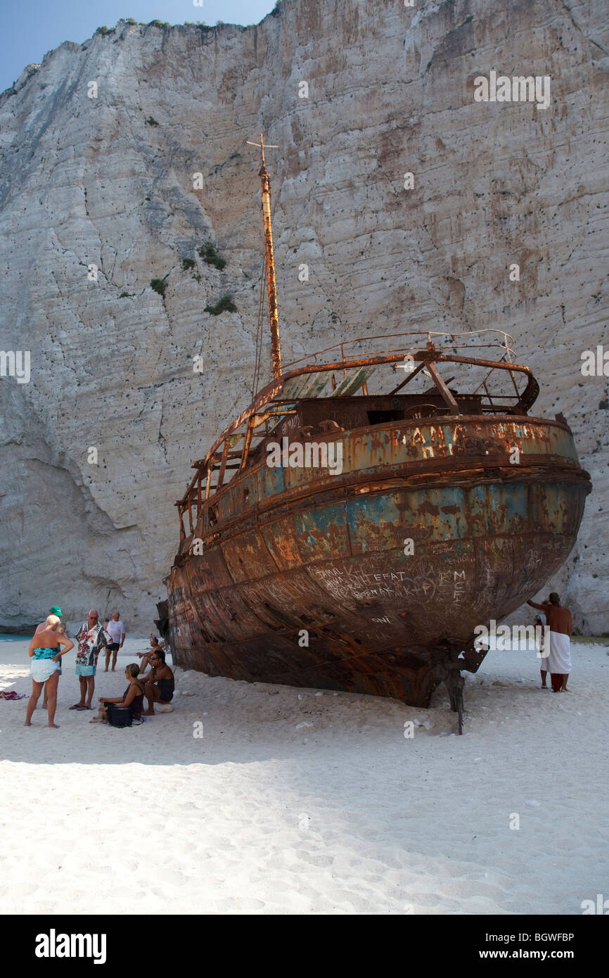 ship Panagiótis on Ship Wreck Beach Stock Photo - Alamy