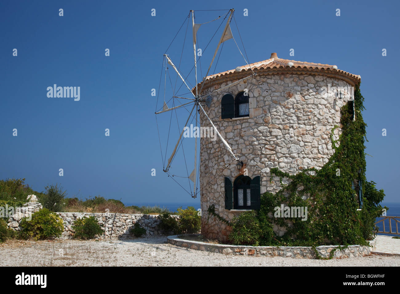 Greece zakynthos skinari windmill hi-res stock photography and images ...