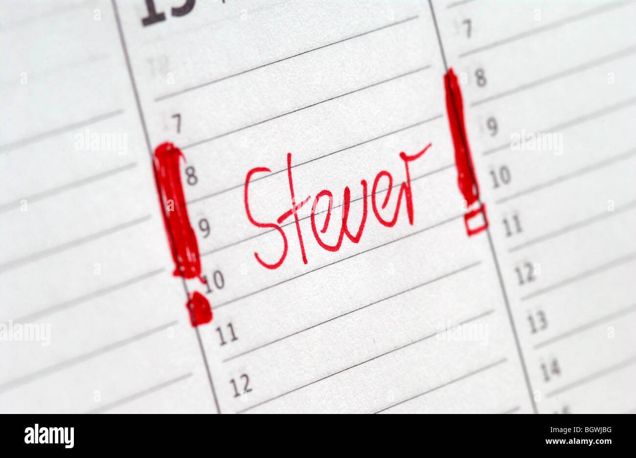 Tax - Entry in Calendar Stock Photo - Alamy