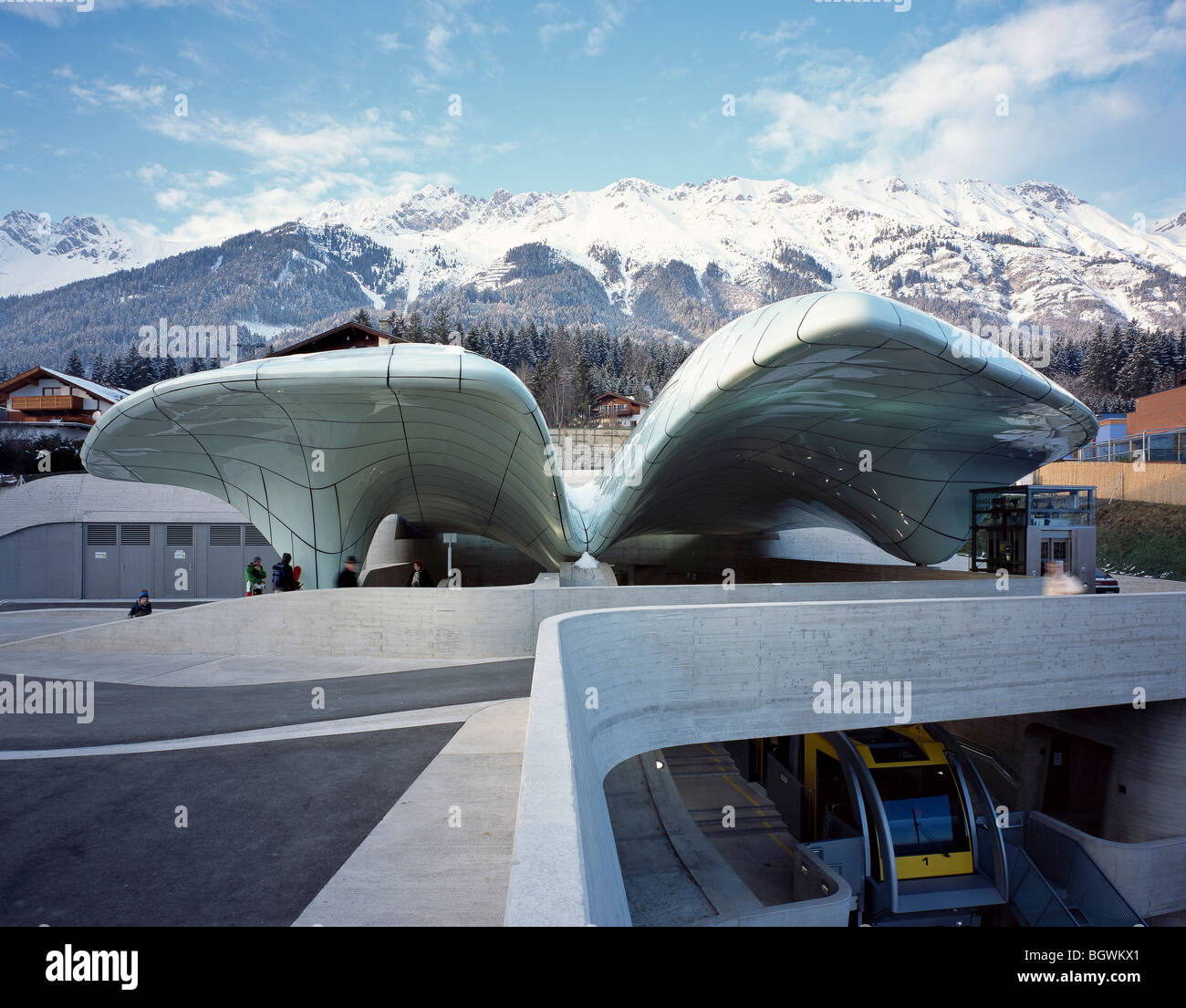 HUNGERBURGBAHN STATIONS, INNSBRUCK, AUSTRIA, ZAHA HADID Stock Photo - Alamy