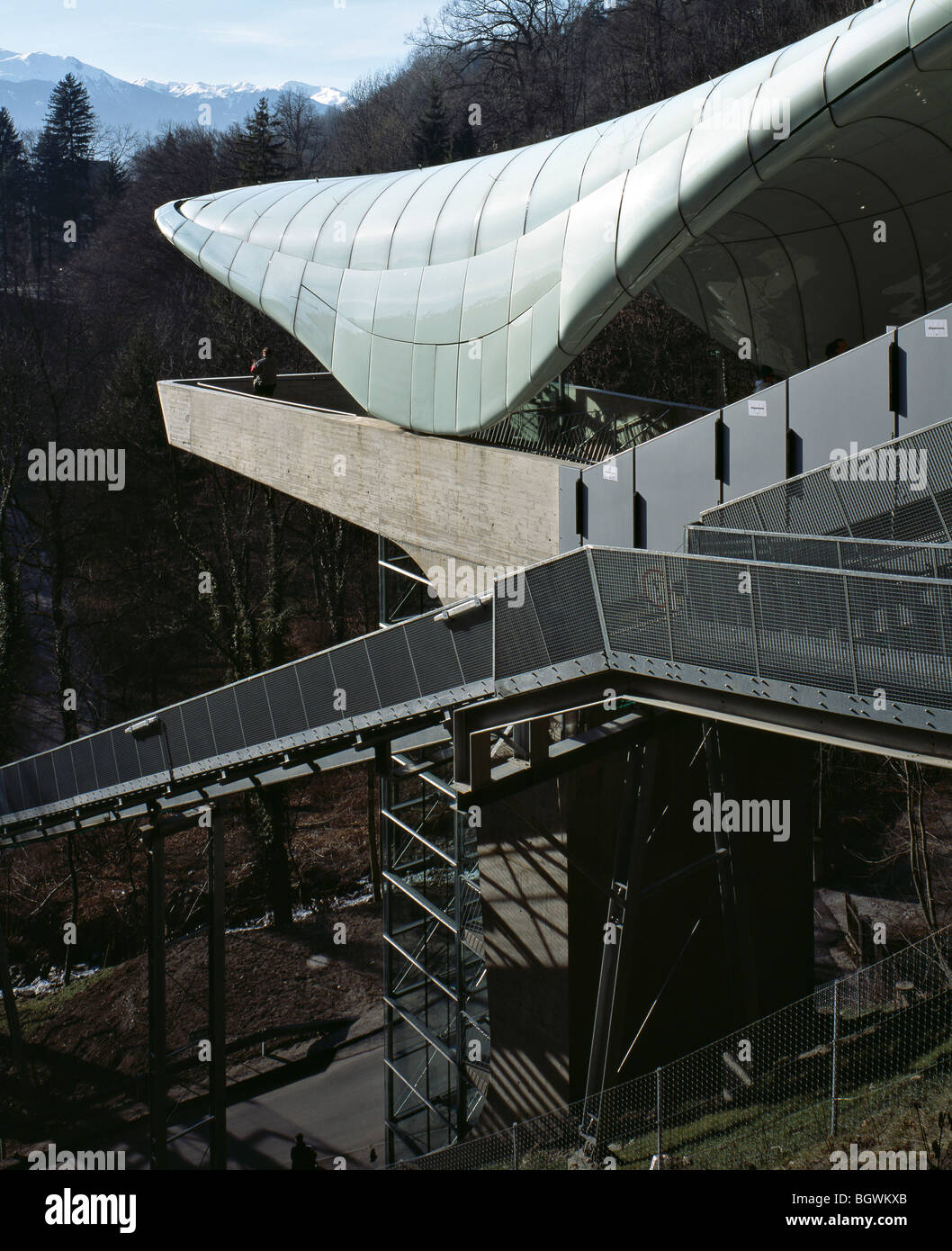 HUNGERBURGBAHN STATIONS, INNSBRUCK, AUSTRIA, ZAHA HADID Stock Photo - Alamy