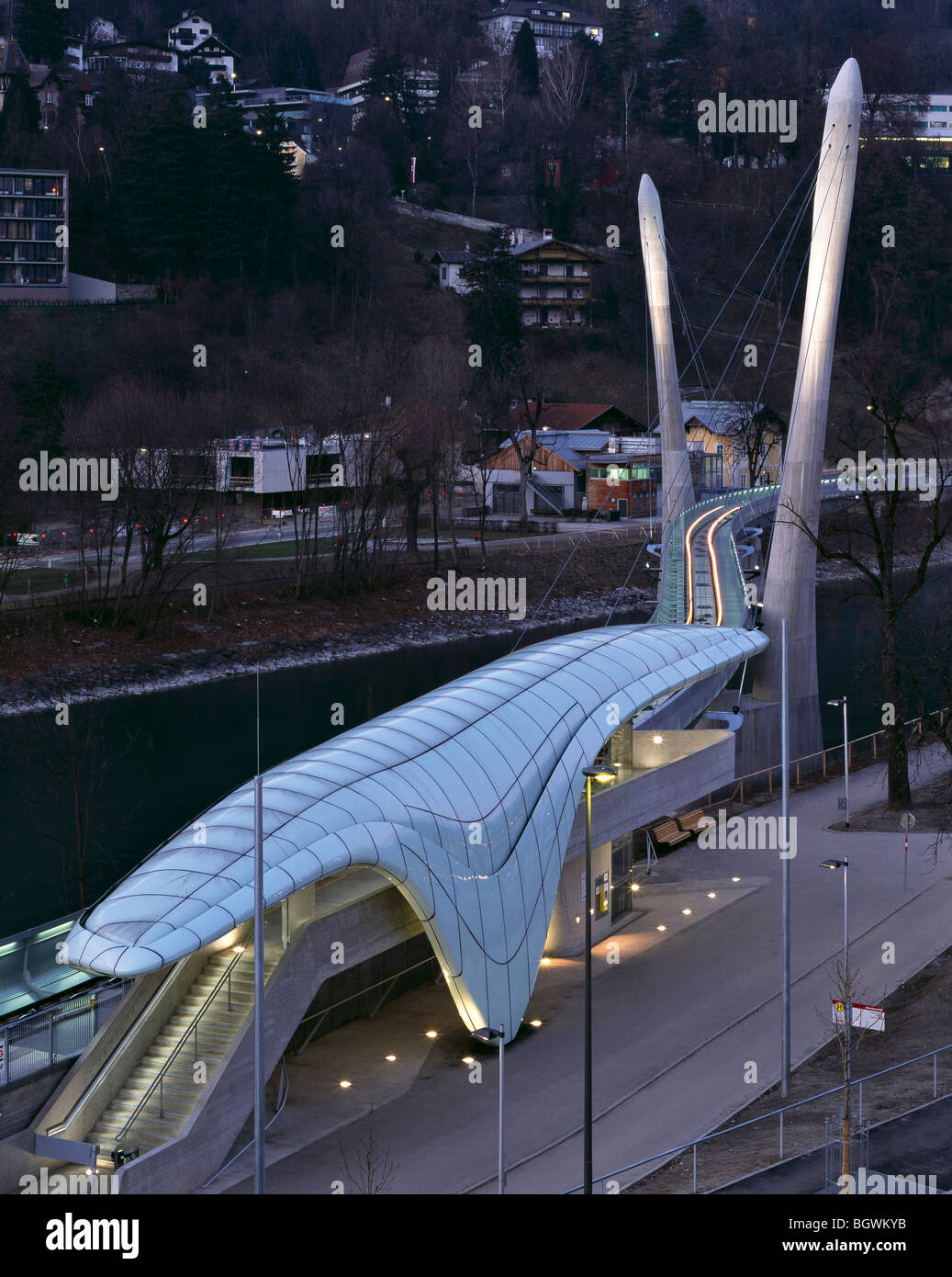 HUNGERBURGBAHN STATIONS, INNSBRUCK, AUSTRIA, ZAHA HADID Stock Photo - Alamy