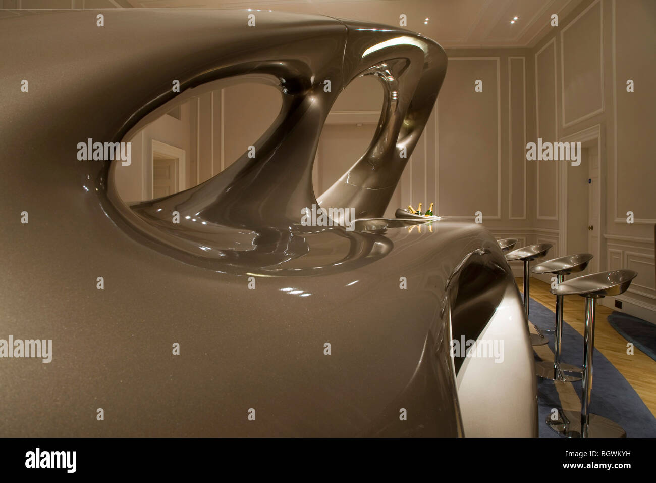 HOME HOUSE MEMBERS BAR, LONDON, UNITED KINGDOM, ZAHA HADID Stock Photo ...