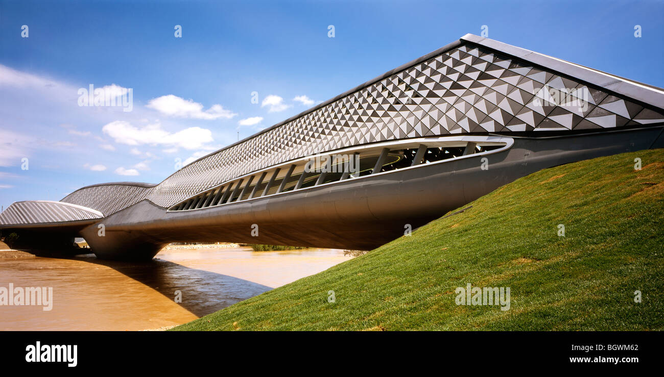 BRIDGE PAVILION 2008 - EXPO ZARAGOZA, ZARAGOZA, SPAIN, ZAHA HADID Stock ...