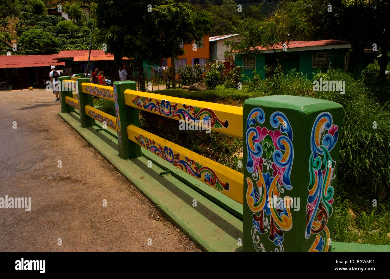 Beautiful painted bridge near Grecia in Costa Rica Central America ...