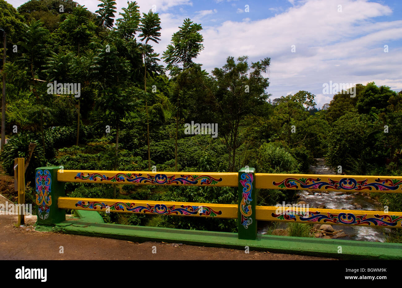 Beautiful painted bridge near Grecia in Costa Rica Central America ...