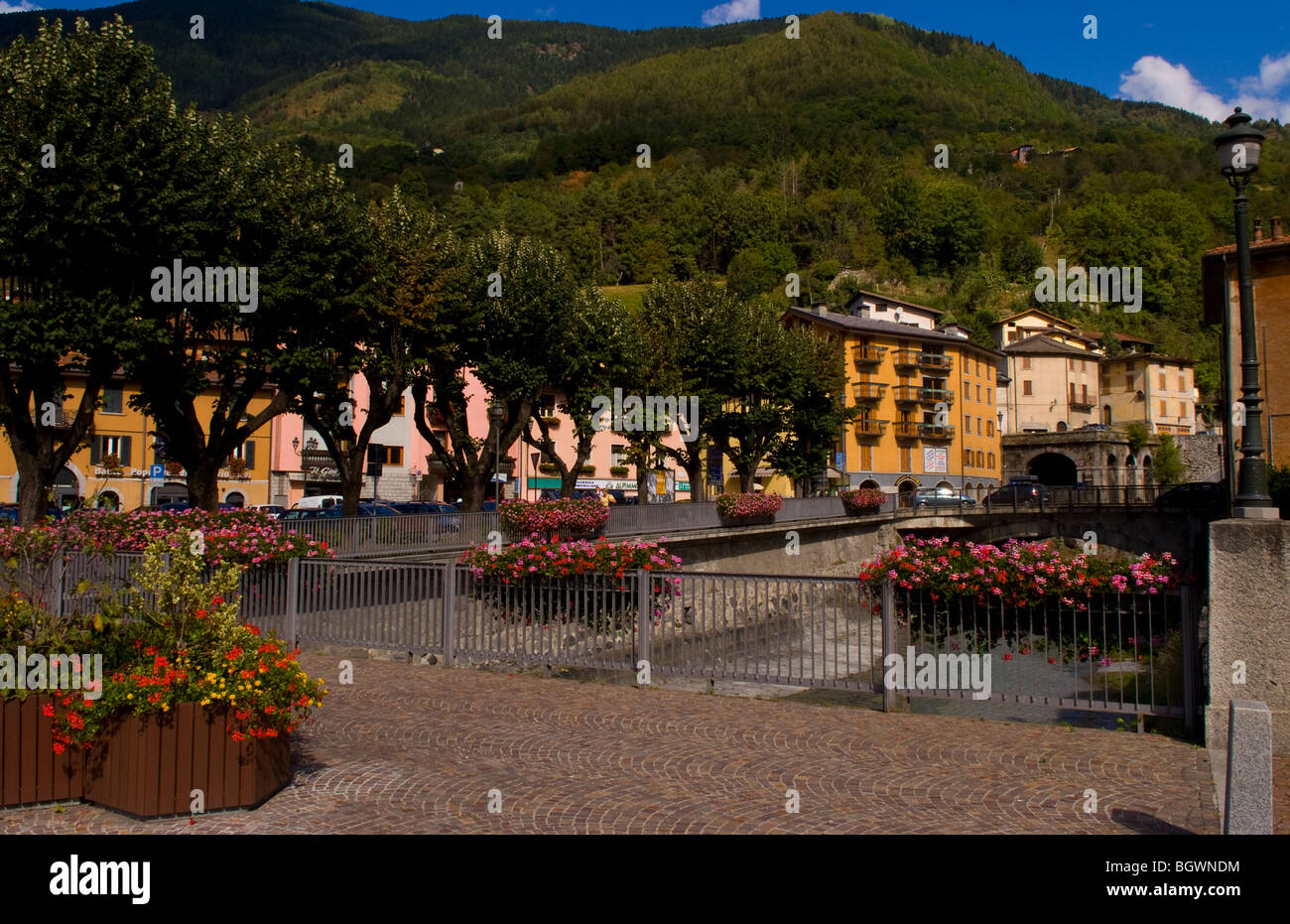 Village of edolo italy near swiss border in alps hi-res stock ...