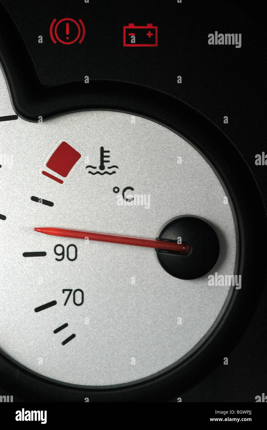 Temperature display in a car Stock Photo - Alamy