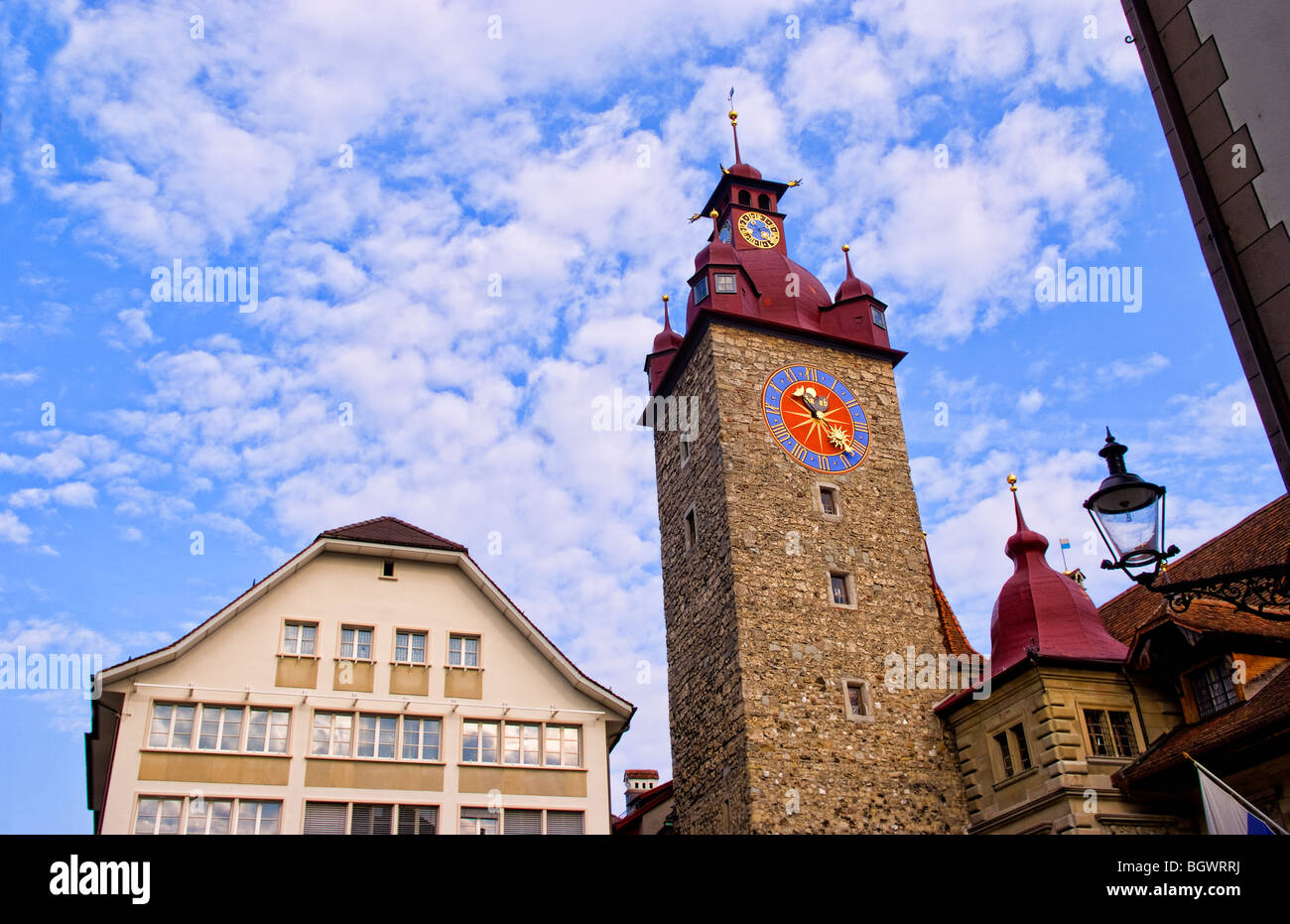 Downtown city scene of Lucerne Switzerland for tourists in Luzern Stock ...