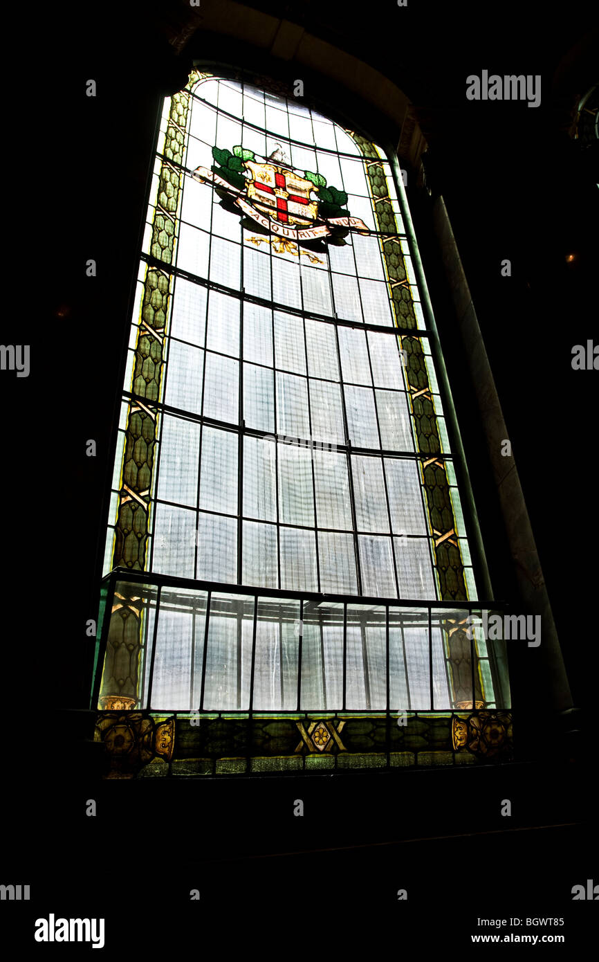 The Stained Glass window in the Debating Chamber in Melbourne Town Hall ...