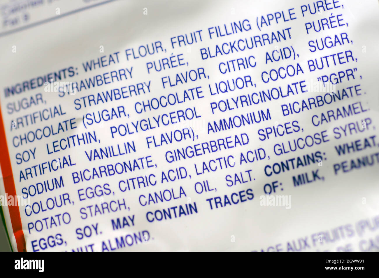 Ingredient list hi-res stock photography and images - Alamy