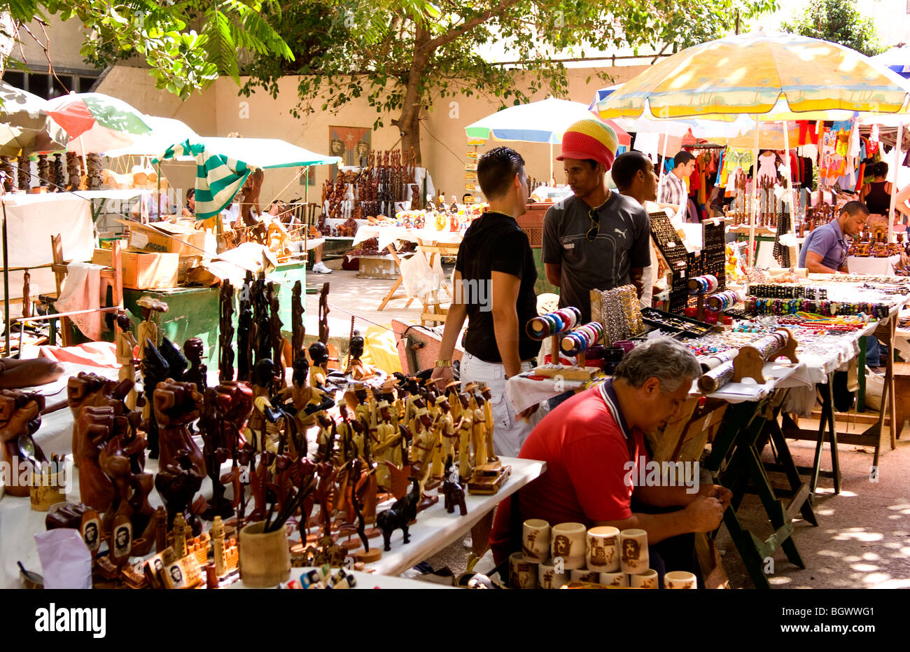 Local market with souvenirs in downtown Havana Cuba Stock Photo - Alamy