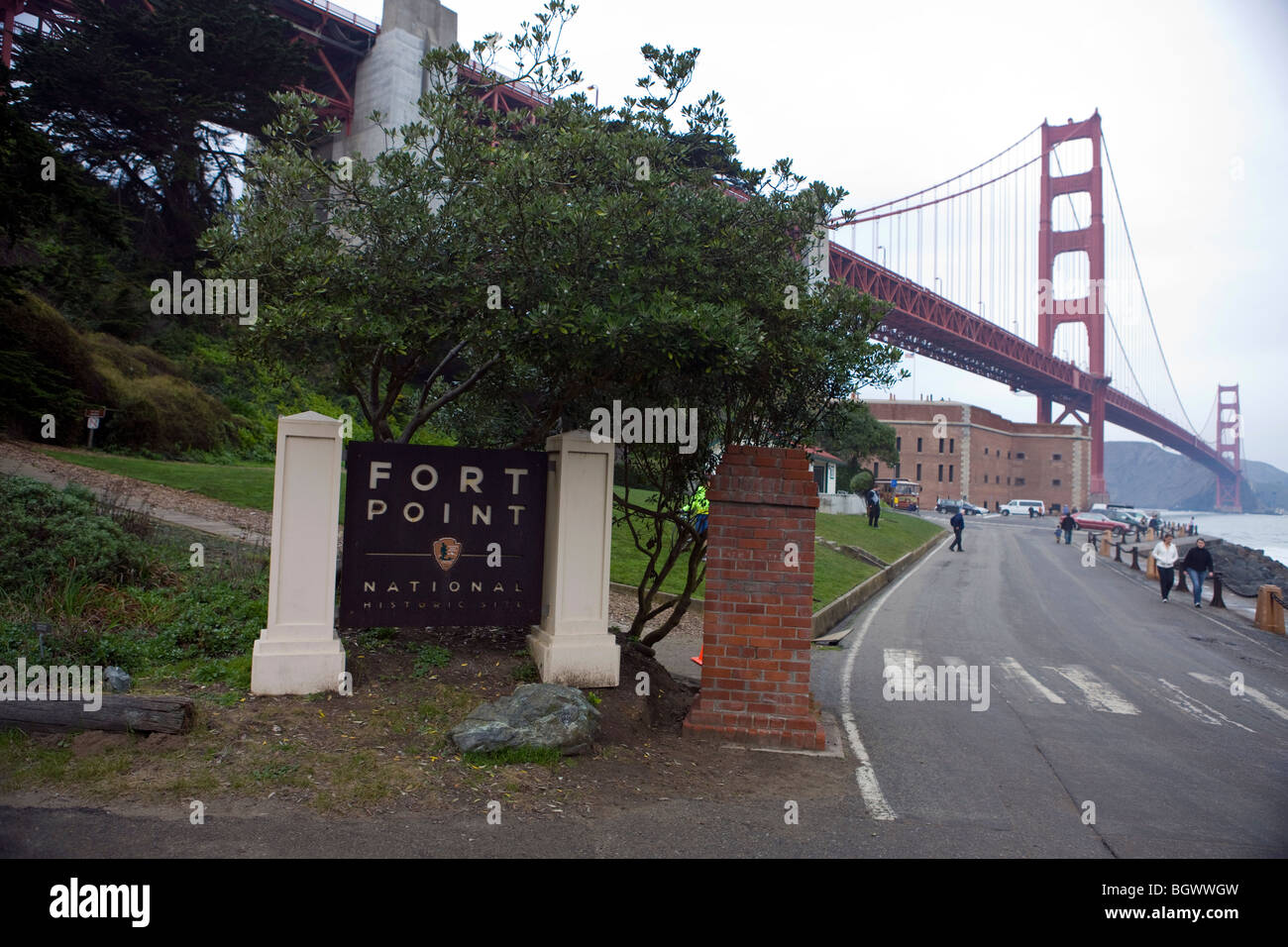 National Park Service welcome sign to Fort Point National Historical ...
