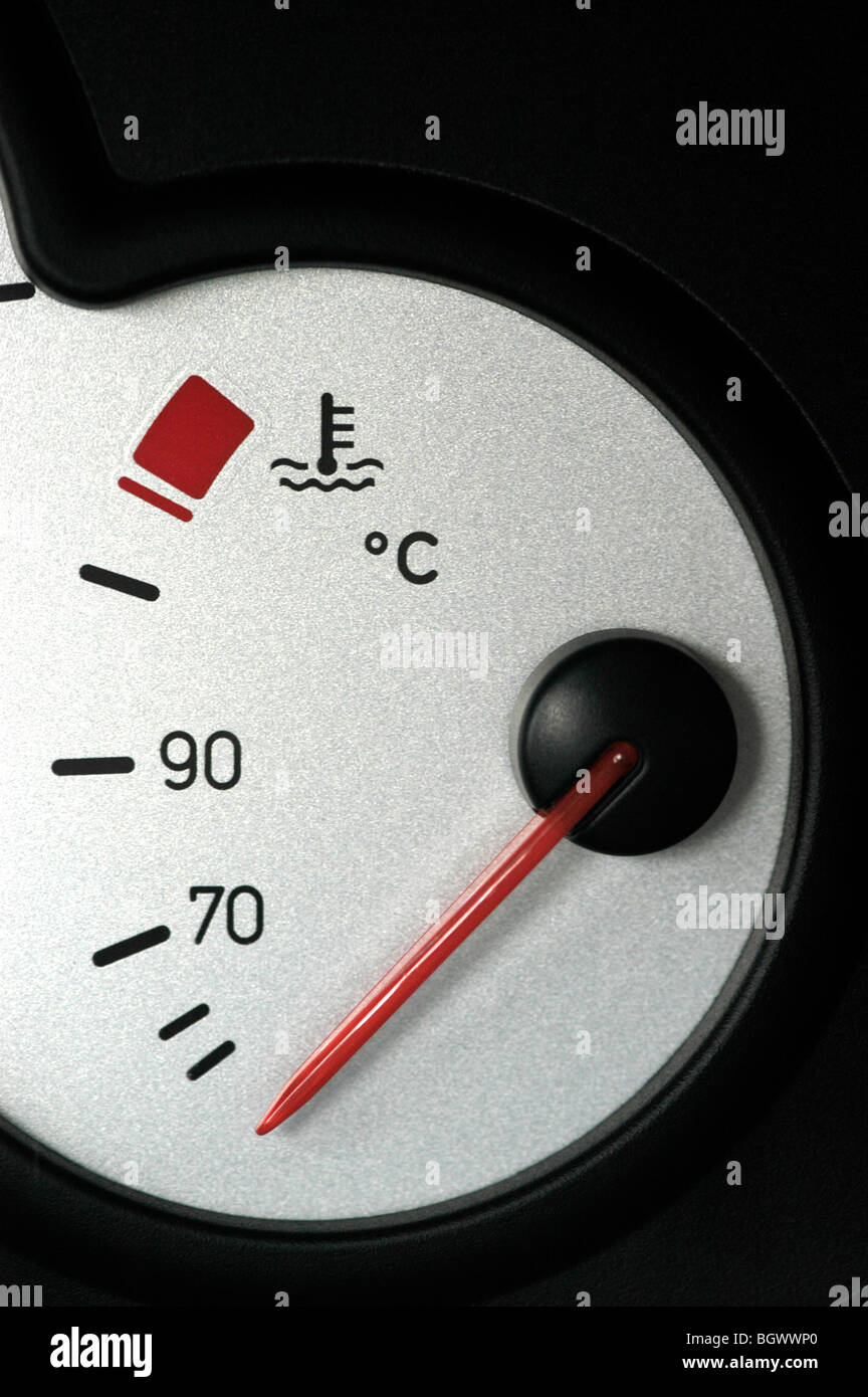 Temperature display in a car Stock Photo - Alamy
