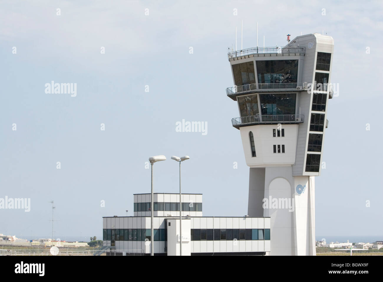 Air traffic control tower, Bari airport, Apulia, Italy Stock Photo - Alamy