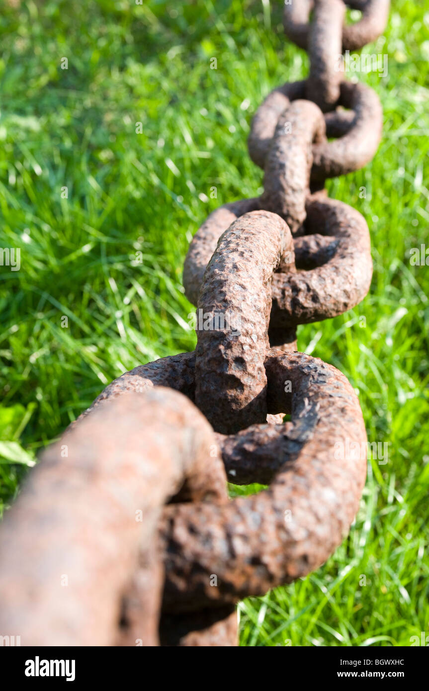 Rusty chain outdoors Stock Photo - Alamy