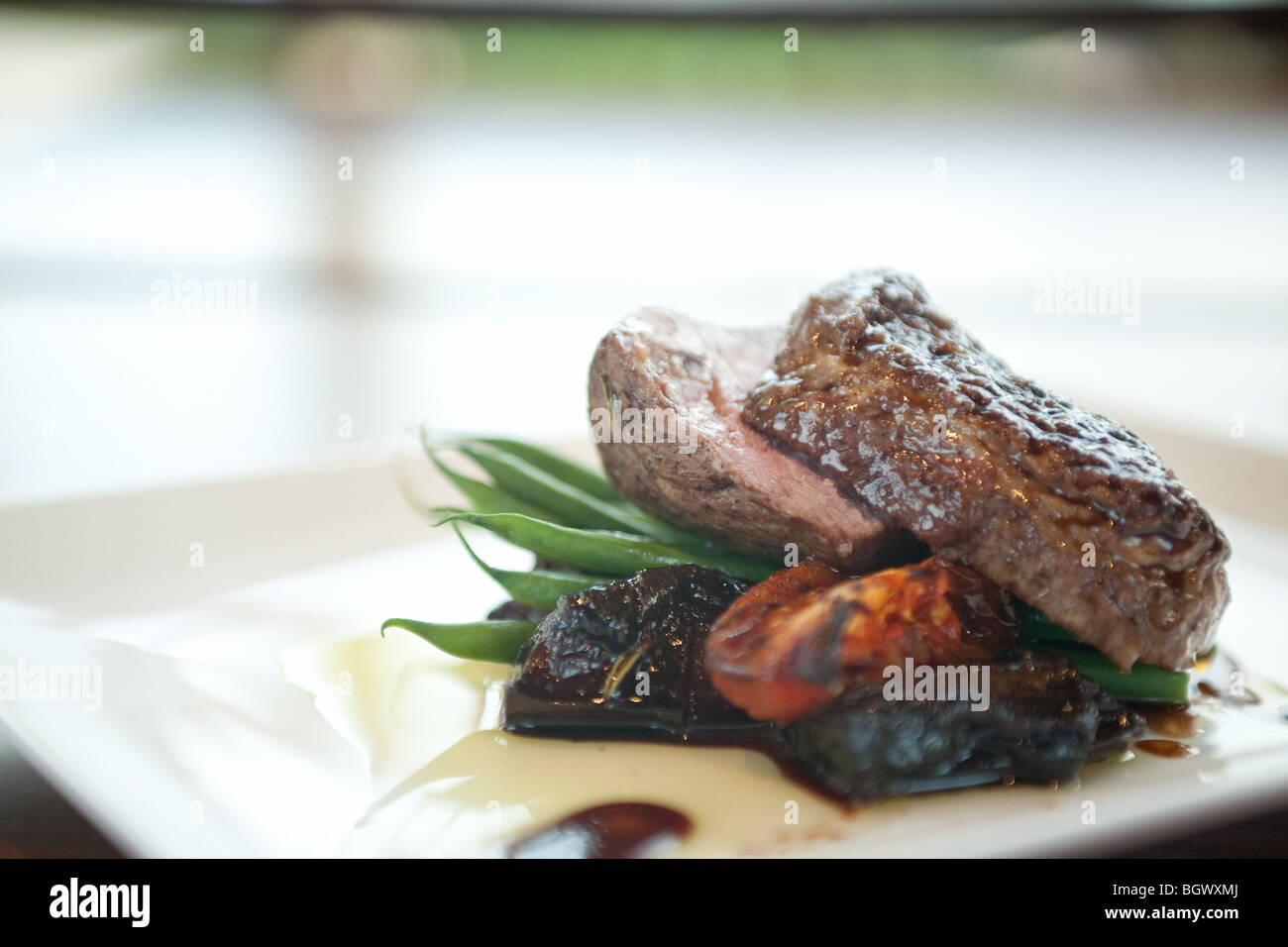 Juicy steak pink in the middle Stock Photo - Alamy